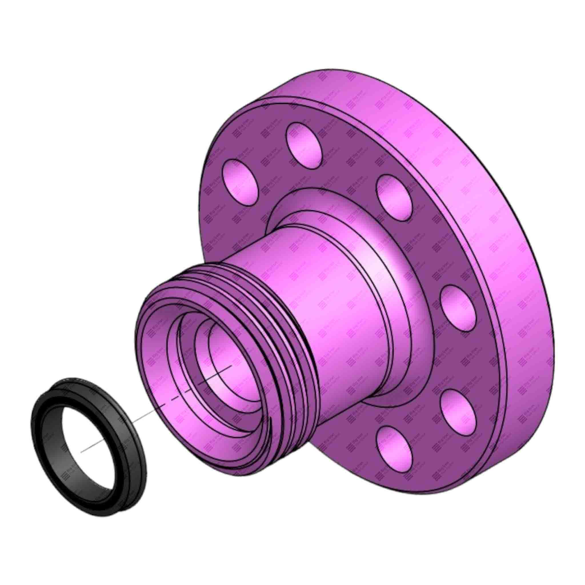 Flange Adapter 2" 1500# RTJ X 2" Fig 1502 Female 3,705 Psi Sour Servic ...